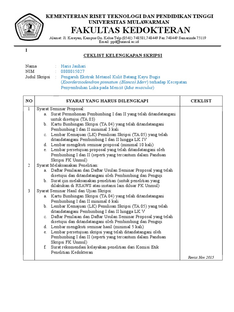 Format Sempro Semhas 2016 | PDF
