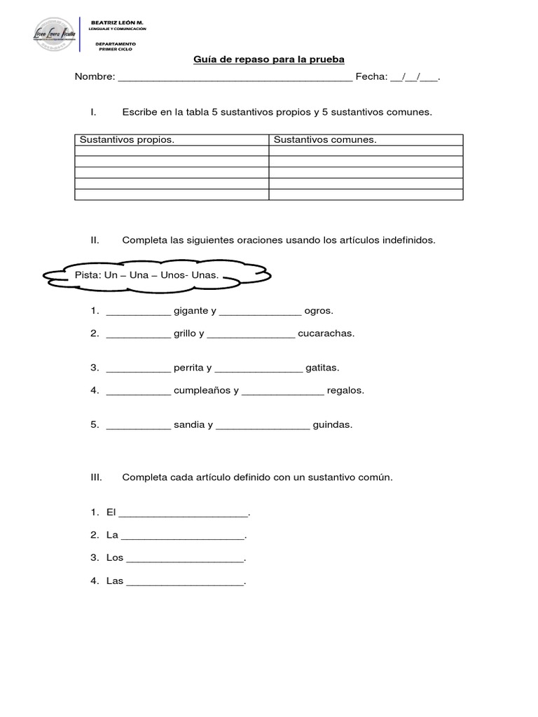 Sustantivos Comunes y Propios de Animales | PDF | Sustantivo ...
