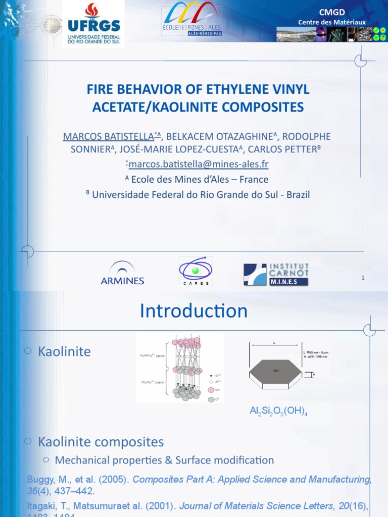 Fire Behavior of Ethylene Vinyl Acetate/Kaolinite Composites | Download ...