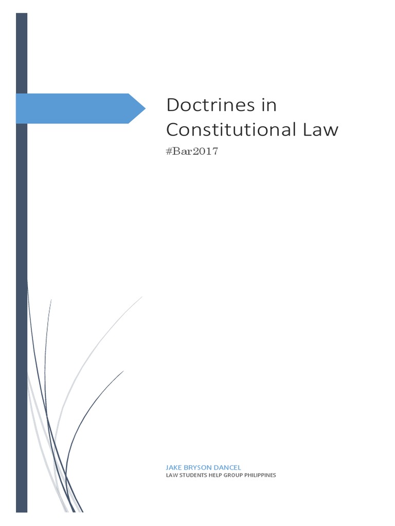 Doctrines in Constitutional Law | PDF | Sovereign Immunity | Sovereignty