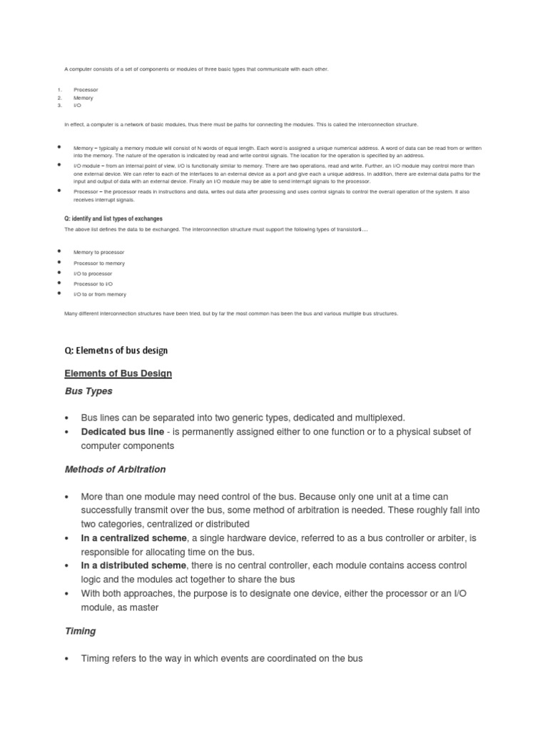 The Components and Interconnection Structure of a Basic Computer System ...