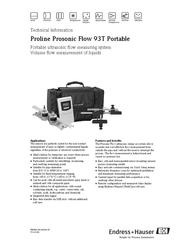Proline Prosonic Flow | PDF | Pipe (Fluid Conveyance) | Power Supply