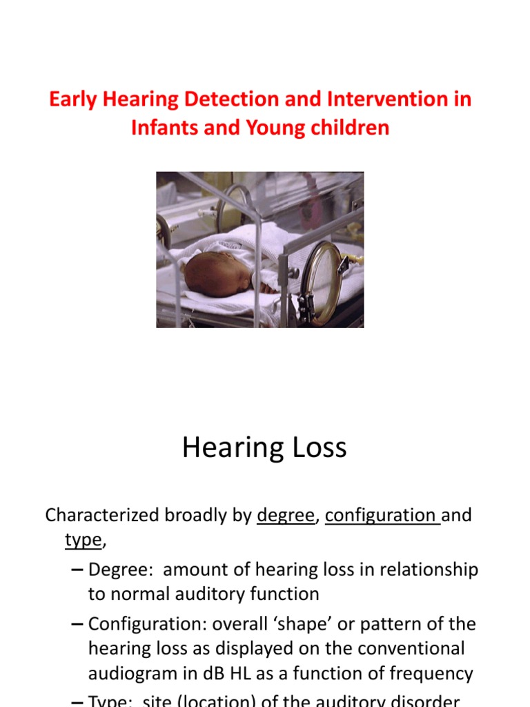 Early Hearing Detection and Intervention in Infants and | PDF | Hearing ...