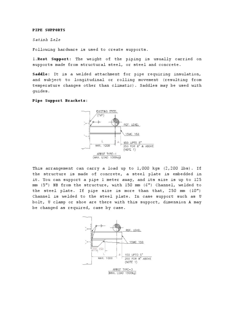 Pipe Supports - Satish Lele PDF | PDF | Pipe (Fluid Conveyance) | Structural Steel