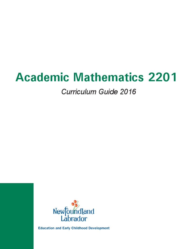 Mathematics 2201 Curriculum Guide | PDF | Educational Assessment ...