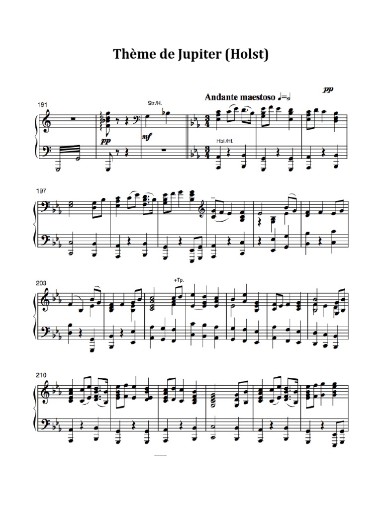 Thème de Jupiter Holst | PDF