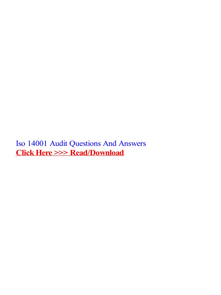 Iso 14001 Audit Questions and Answers | PDF | Audit | Iso 9000