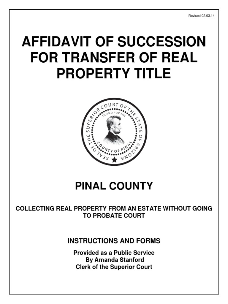 Affidavit of Succession For Transfer of Real Property Pack | PDF | Will ...