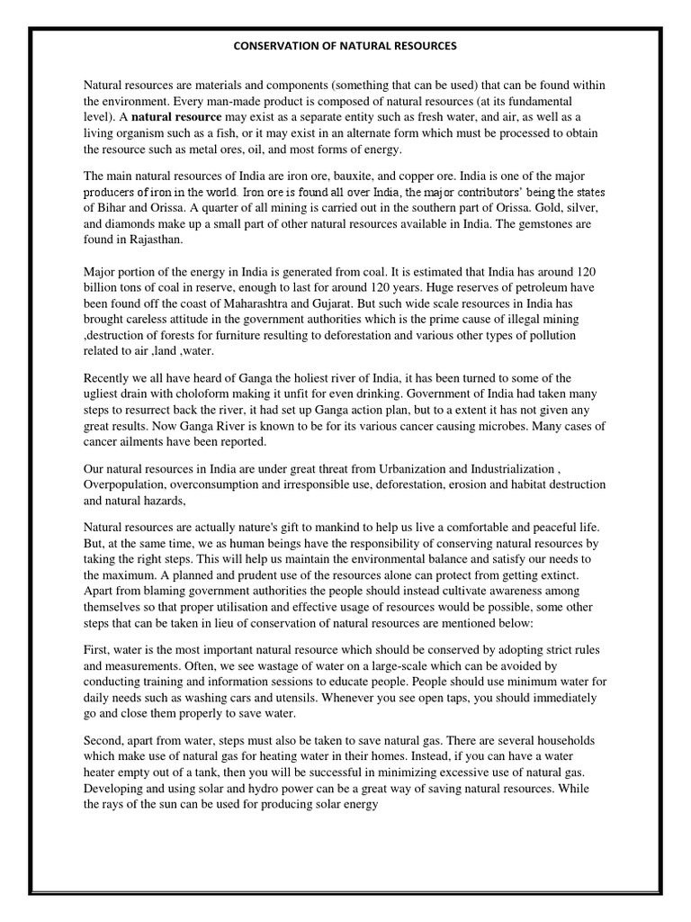 Conservation of Natural Resources | PDF | Natural Environment | Ecology