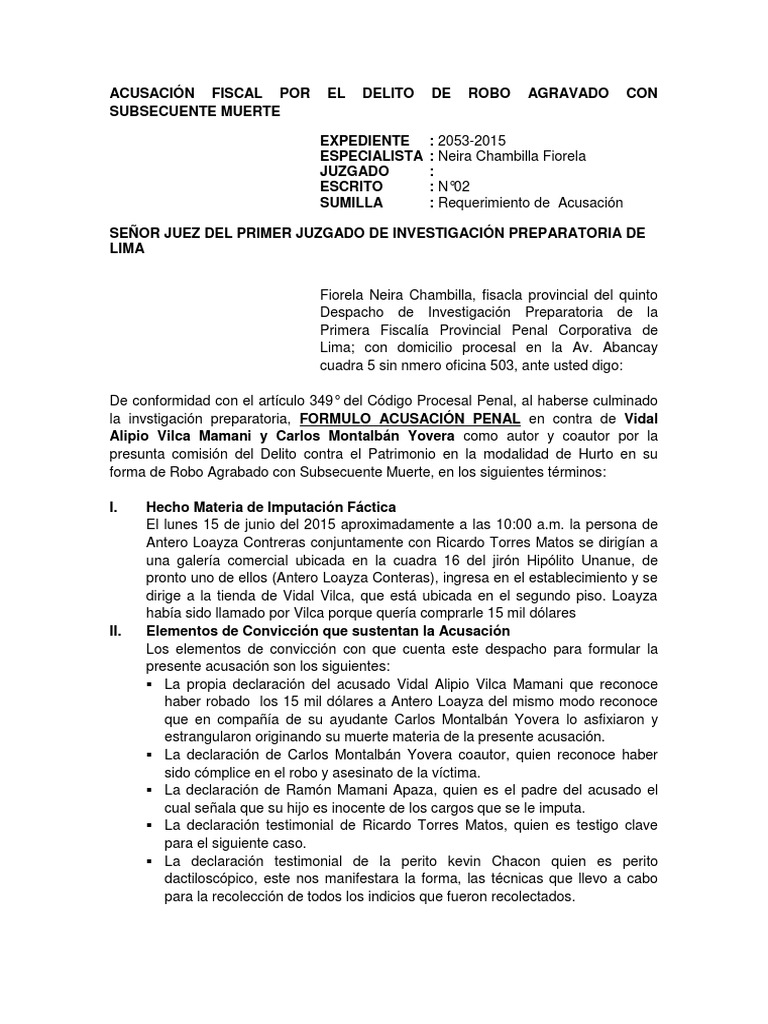 Acusación Fiscal | Testigo experto | Robo | Prueba gratuita de 30 días ...
