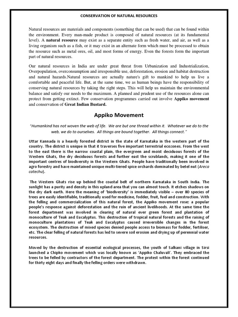 Appiko Movement | PDF | Conservation Biology | Natural Resource Management