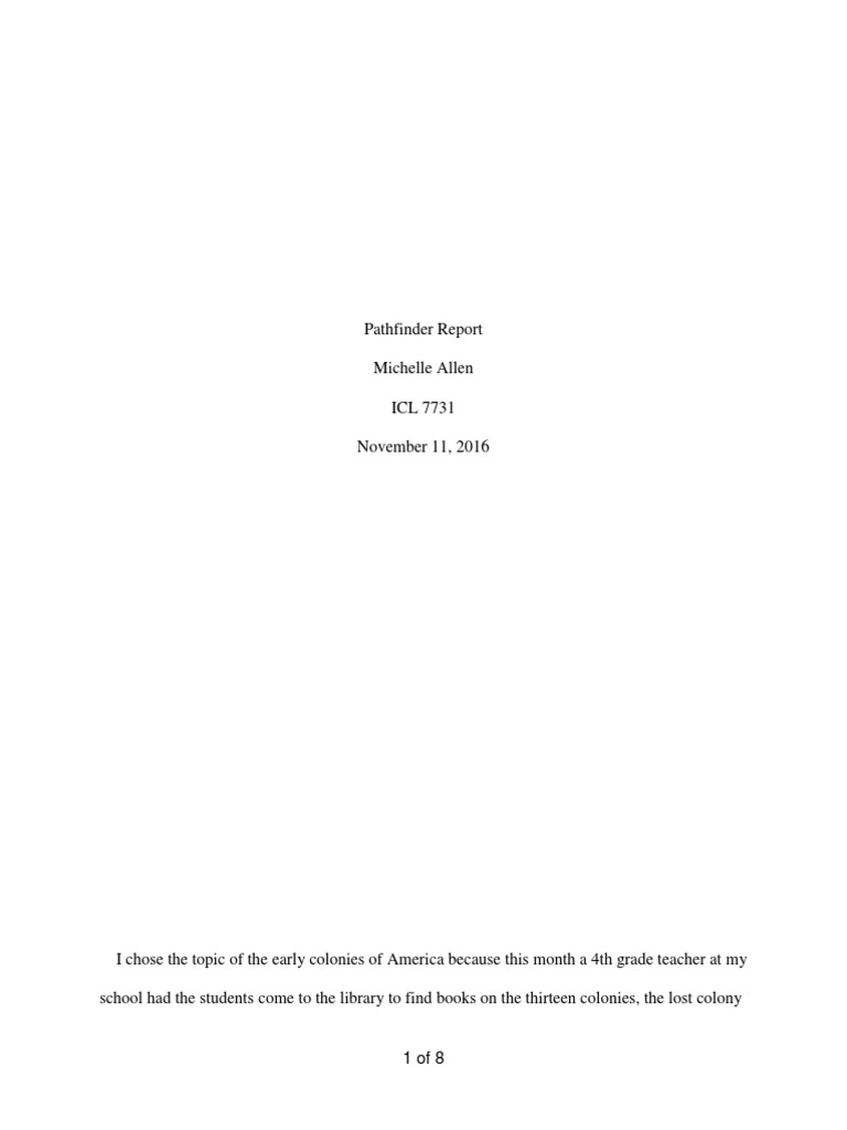 Colonies Pathfinder Report | PDF | E Books | Books