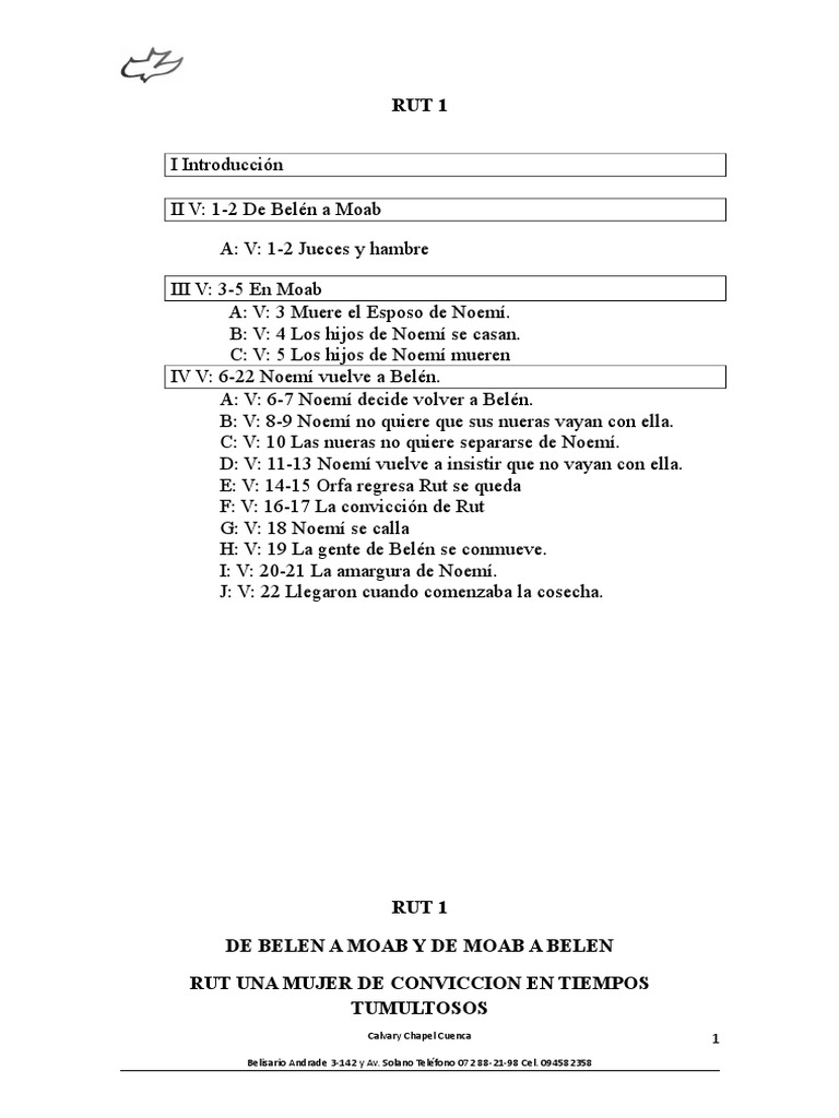 001 Rut 1 | PDF | Libro de rut | Noemí (figura bíblica)