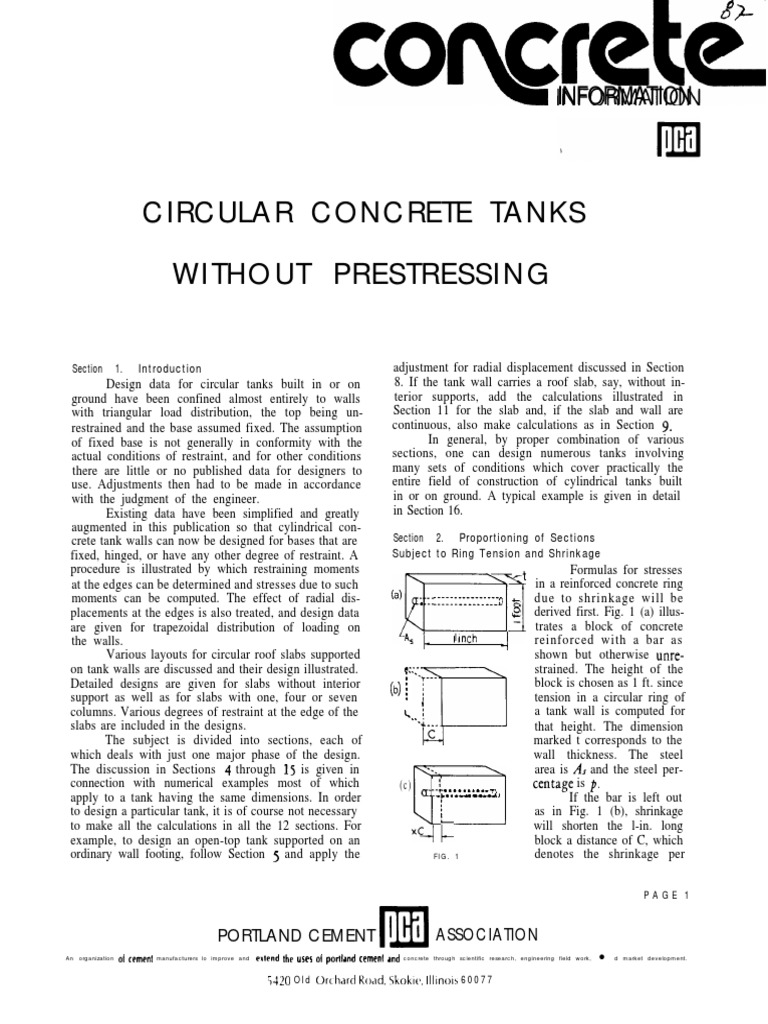 Circular Concrete Tanks Without Prestressing | PDF | Stress (Mechanics ...