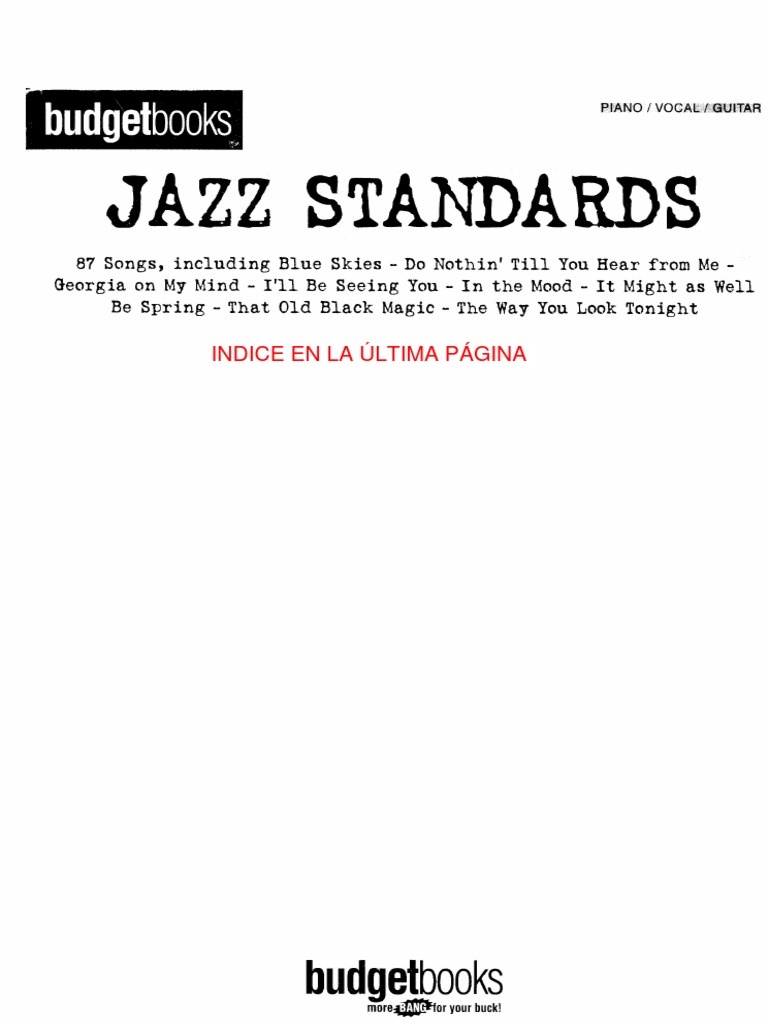 Budgetbooks - Jazz Standards | PDF