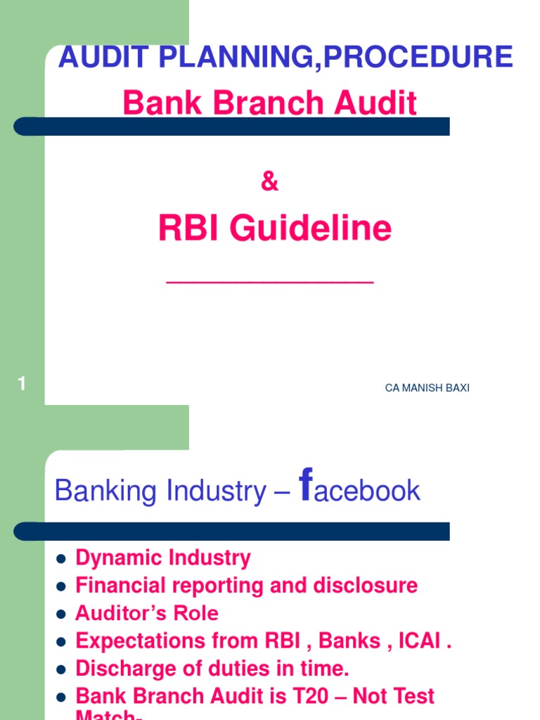 Bank Branch Audit and RBI Guideline | Auditor's Report | Audit