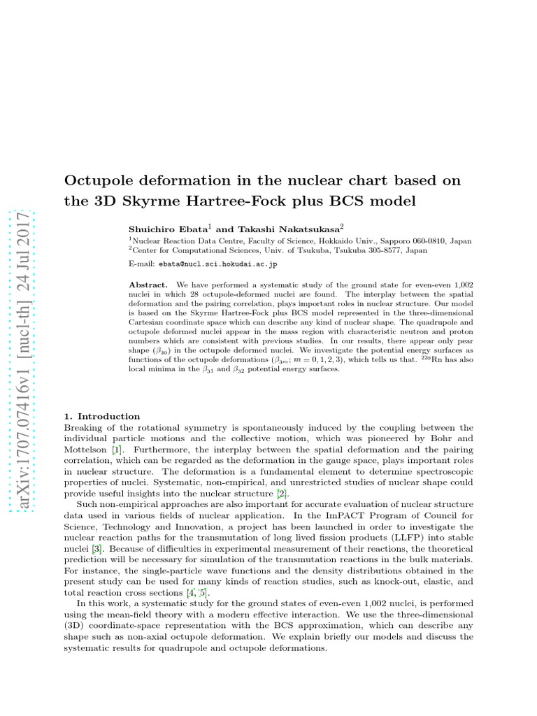 Octupole Deformation in The Nuclear Chart Based On The 3D Skyrme Hartree-Fock Plus BCS Model ...