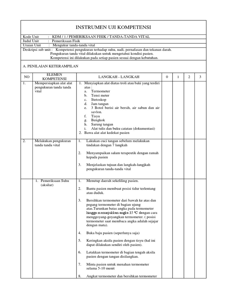 Lembar Penilaian Praktikum TTV | PDF