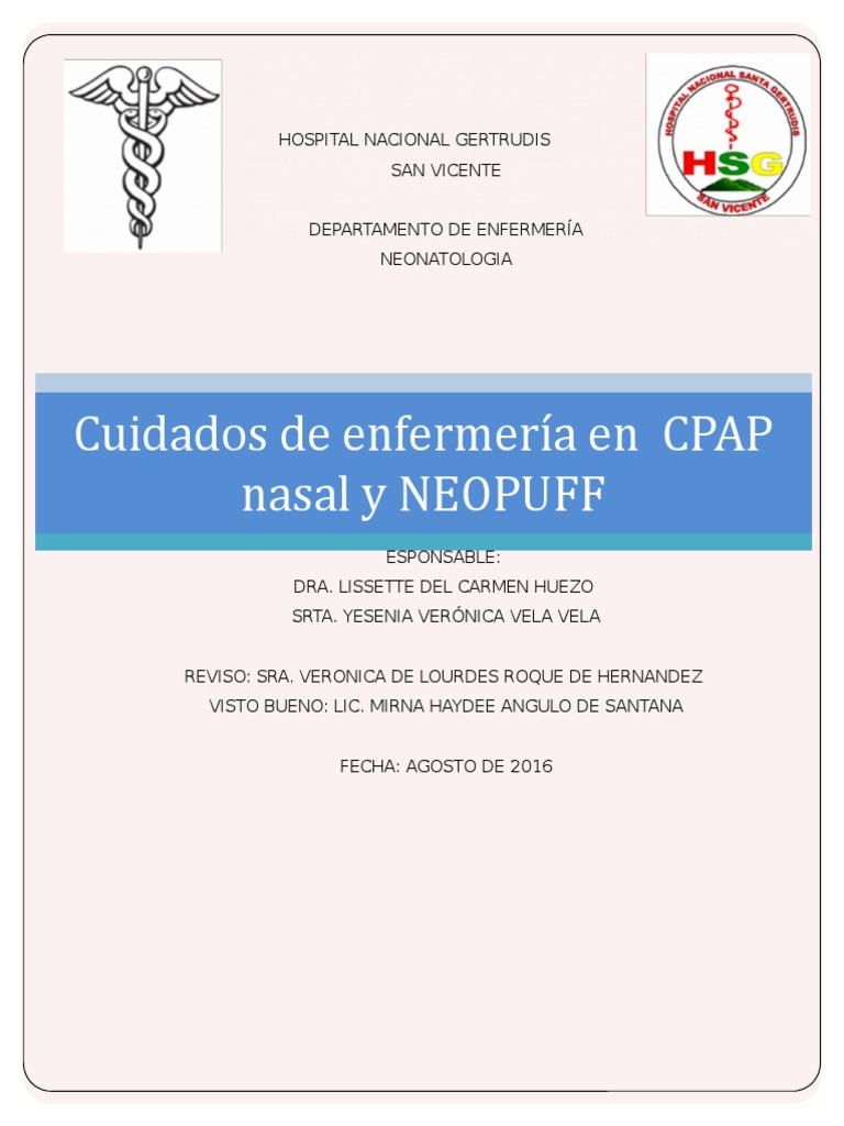 Cpap y Neopuff Vero | PDF | Reanimación cardiopulmonar | Sistema ...