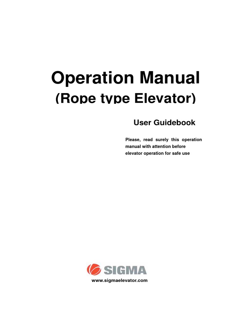 Sigma Elevator Operation Manual | PDF | Elevator | Door