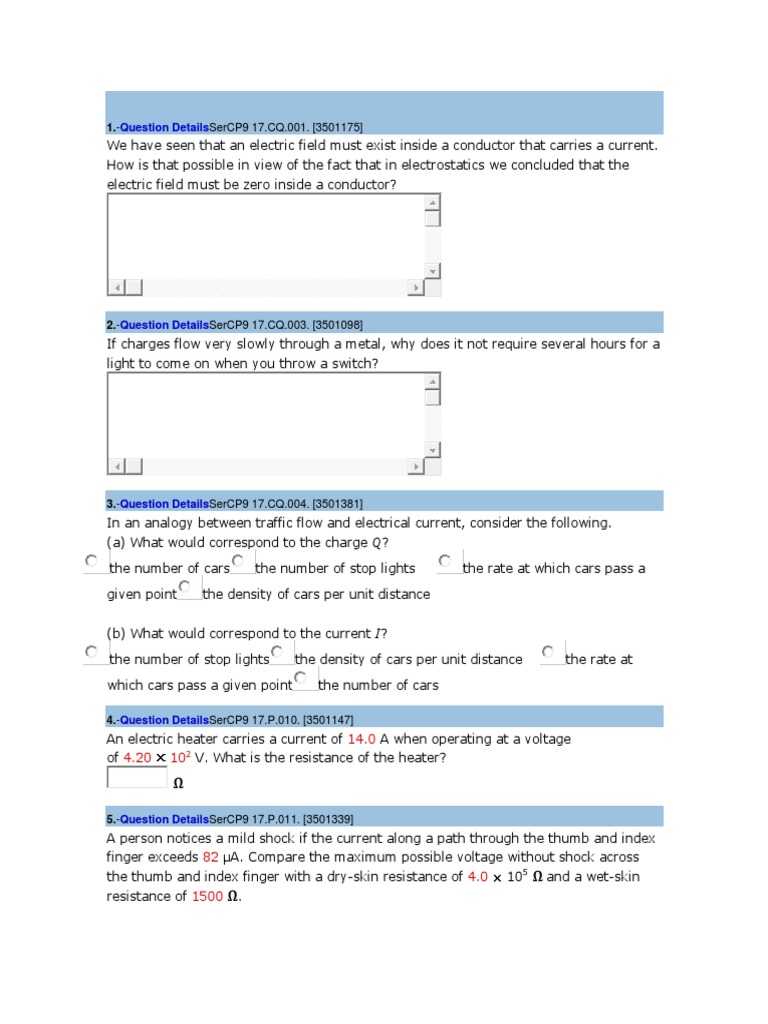 Electric Current and Resistance Concepts | PDF | Electric Current ...