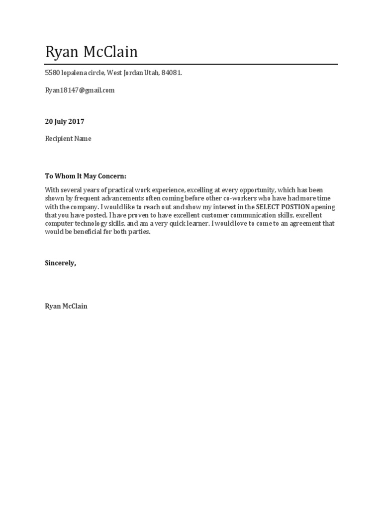 Cover Leter | PDF