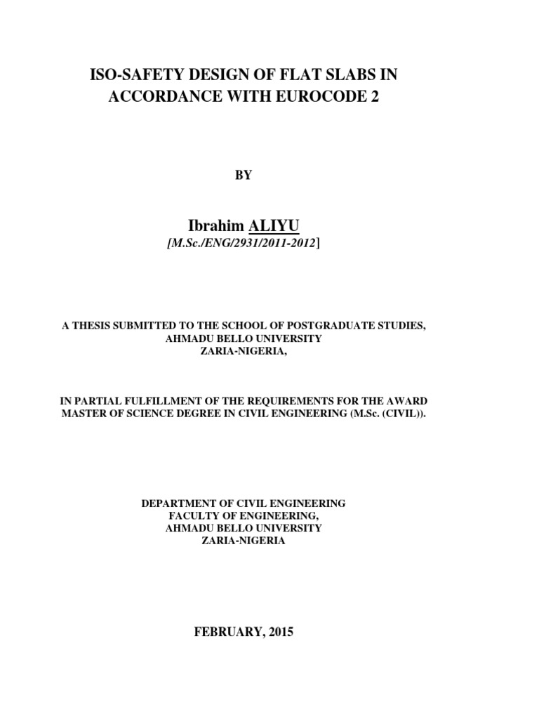 Iso-Safety Design of Flat Slabs in Accordance With Eurocode 2 | PDF ...