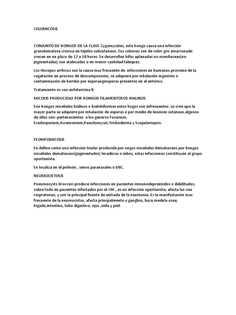 CIGOMICOSIS | PDF | Hongo | Aspergilo