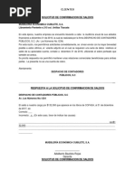Carta de Confirmación Bancaria | PDF | Crédito (finanzas) | Bancos