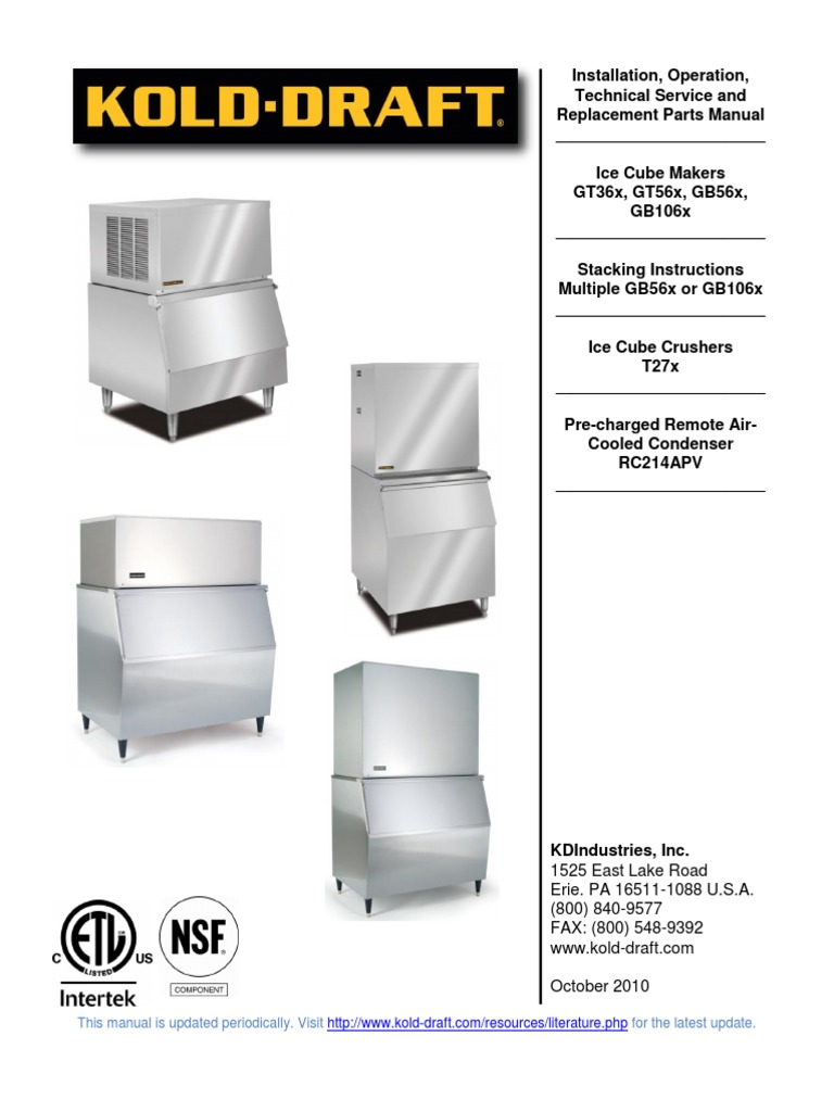 Ice Machine GB564AHK | PDF | Ice | Capacitor