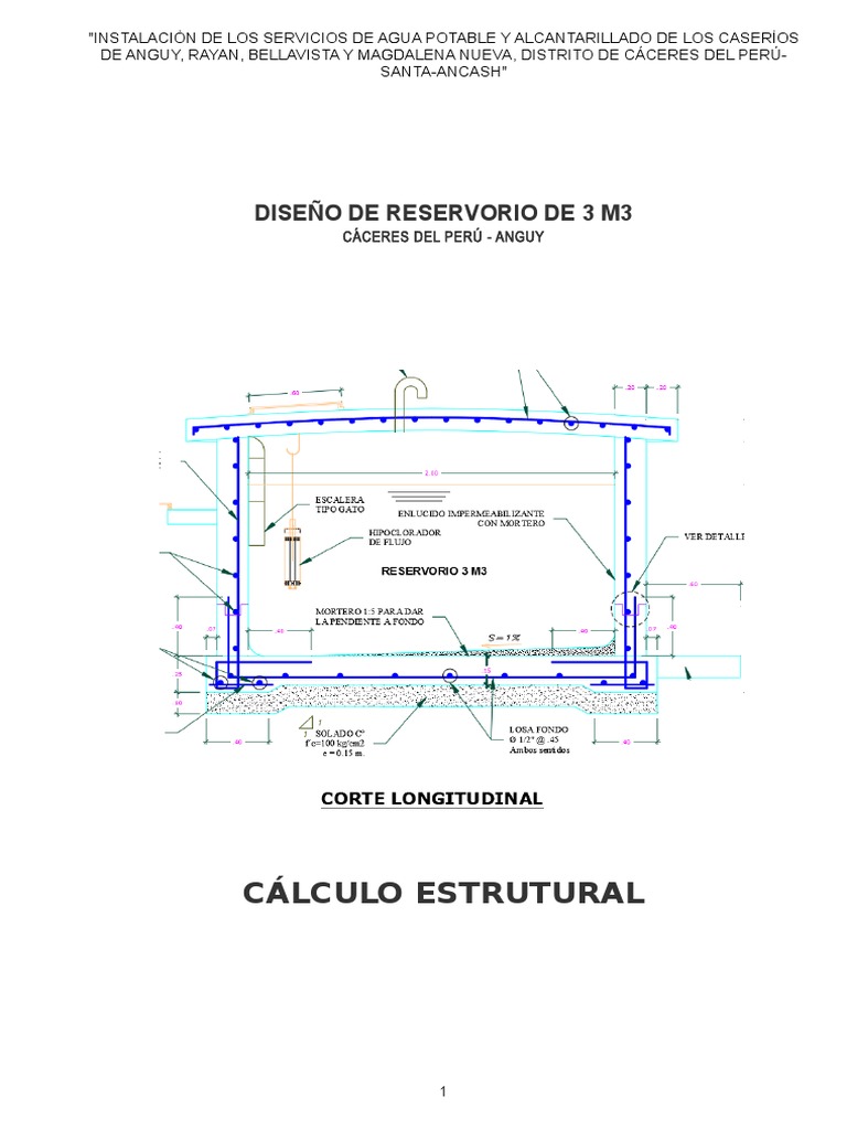 01 Reservorio de 3m3 | PDF | Ingeniería | Ingeniero civil