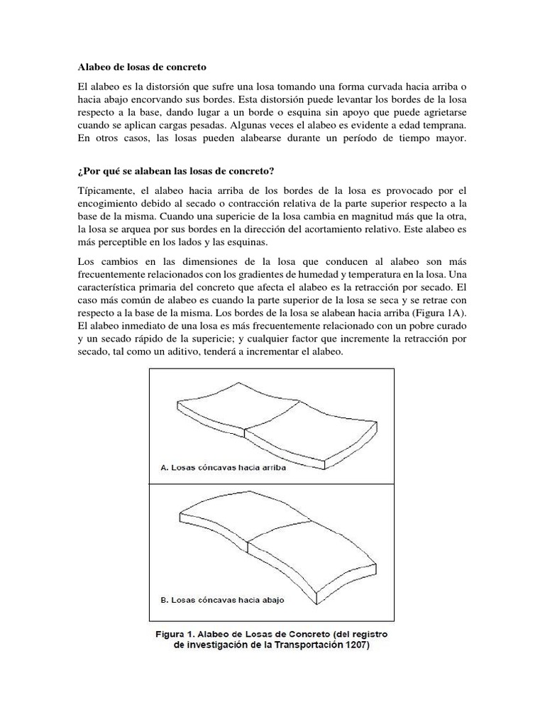 Alabeo de Losas de Concreto | PDF | Cemento | Hormigón