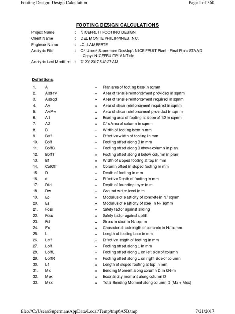 Footing Design Result-Rcdc | PDF