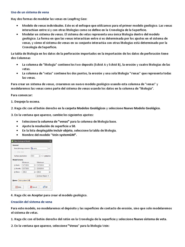 Sistema de Vetas Leapfrog | PDF | Point and Click | Interfaces gráficas ...