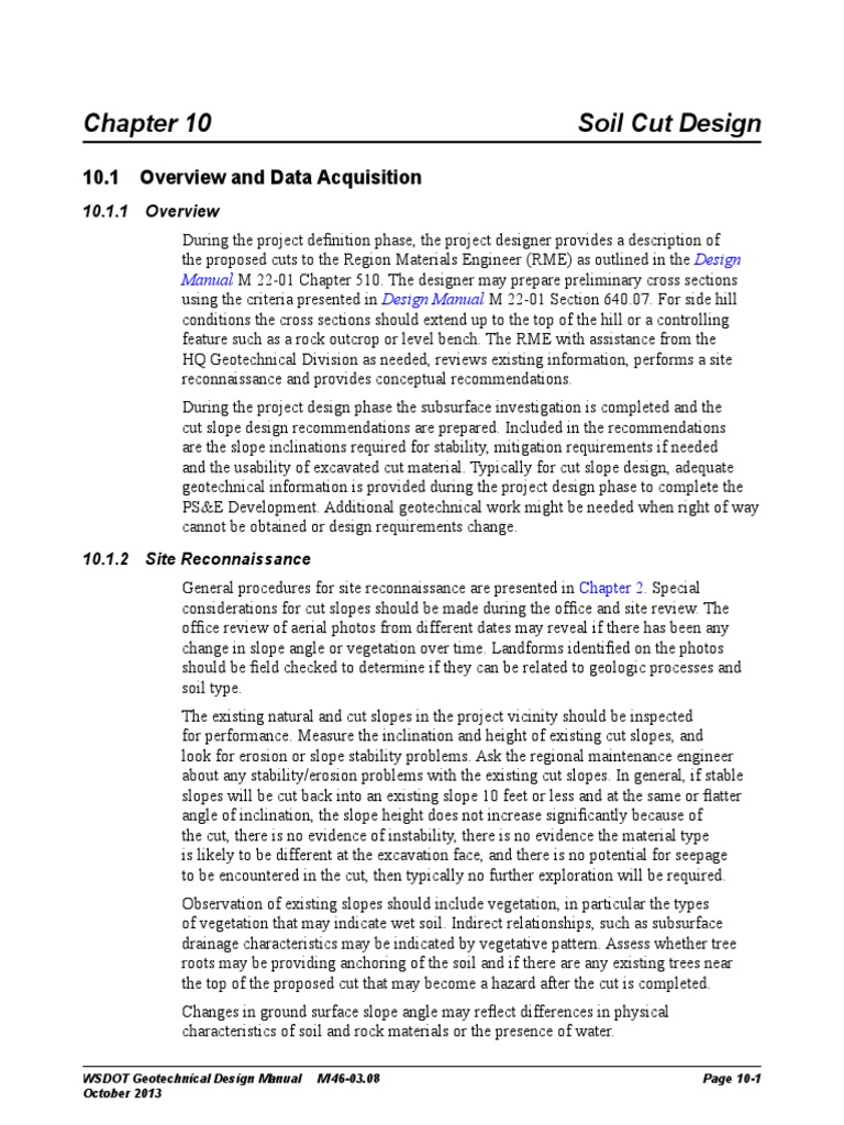 Chapter 10 - WSDOT Geotechnical Design Manual | PDF | Geotechnical Engineering | Soil Mechanics