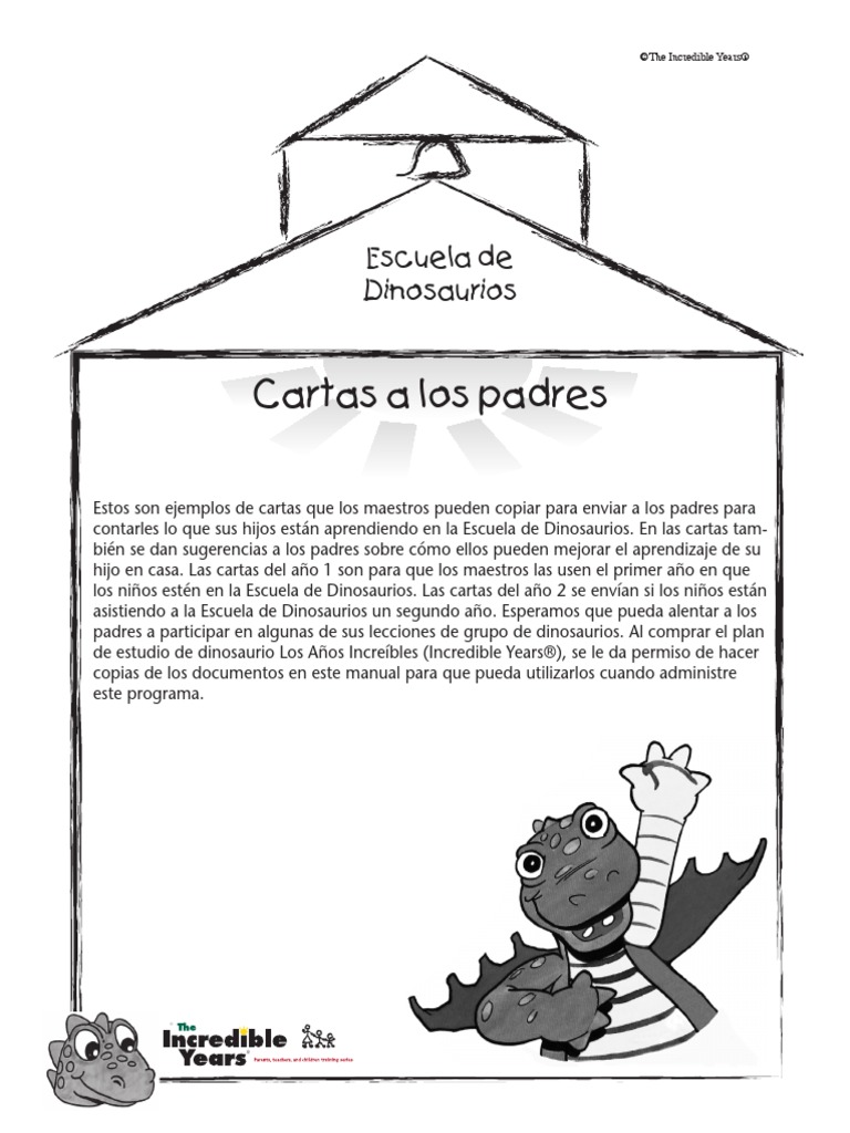 Classroom Dina Letters To Parents Spanish | PDF | Dinosaurios | Adultos