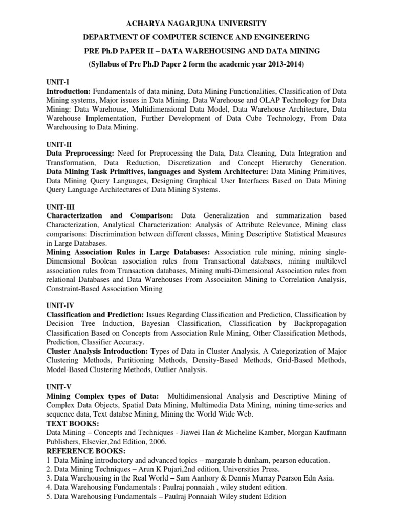 Data Warehousing and Data Mining | PDF | Data Warehouse | Statistical Classification