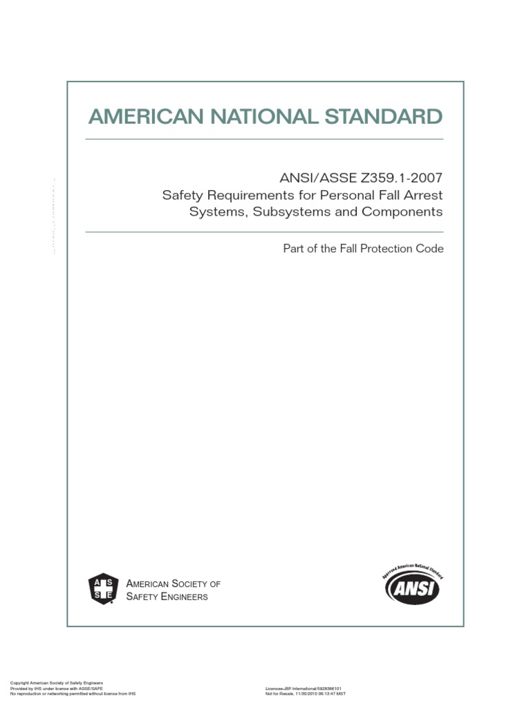 Ansi Z359.1 - 2007 PDF | PDF | Civil Law (Legal System) | Privacy