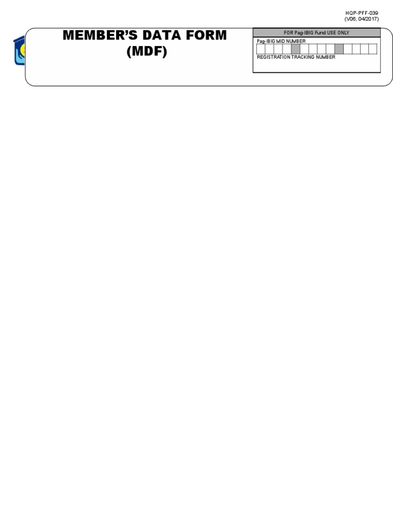 Member's Data Form (MDF) | PDF | Address (Geography) | Cooperative