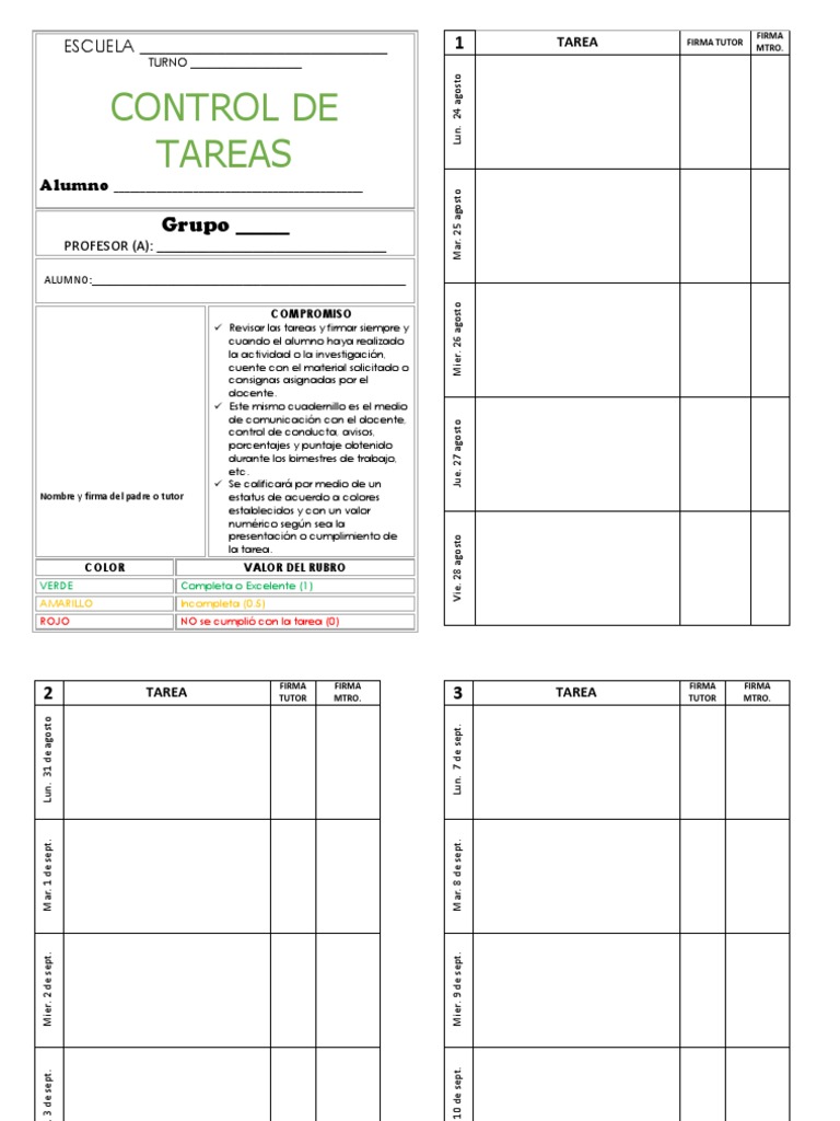 Control de Tareas 2016 | PDF