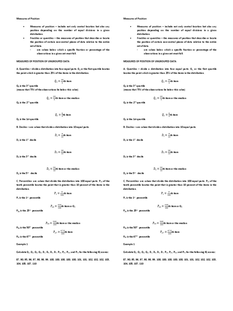 Measures of Position for Ungrouped Data | Quantile | Descriptive Statistics