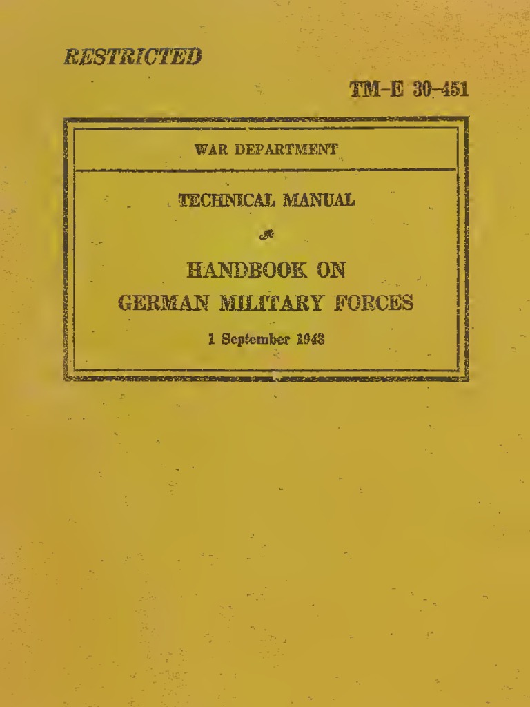 Handbook On German Military Forces Text | PDF | Division (Military ...