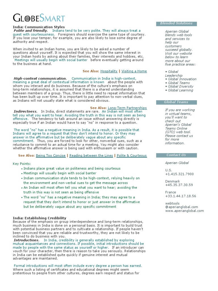 GlobeSmart India | PDF | Social Group | Employment