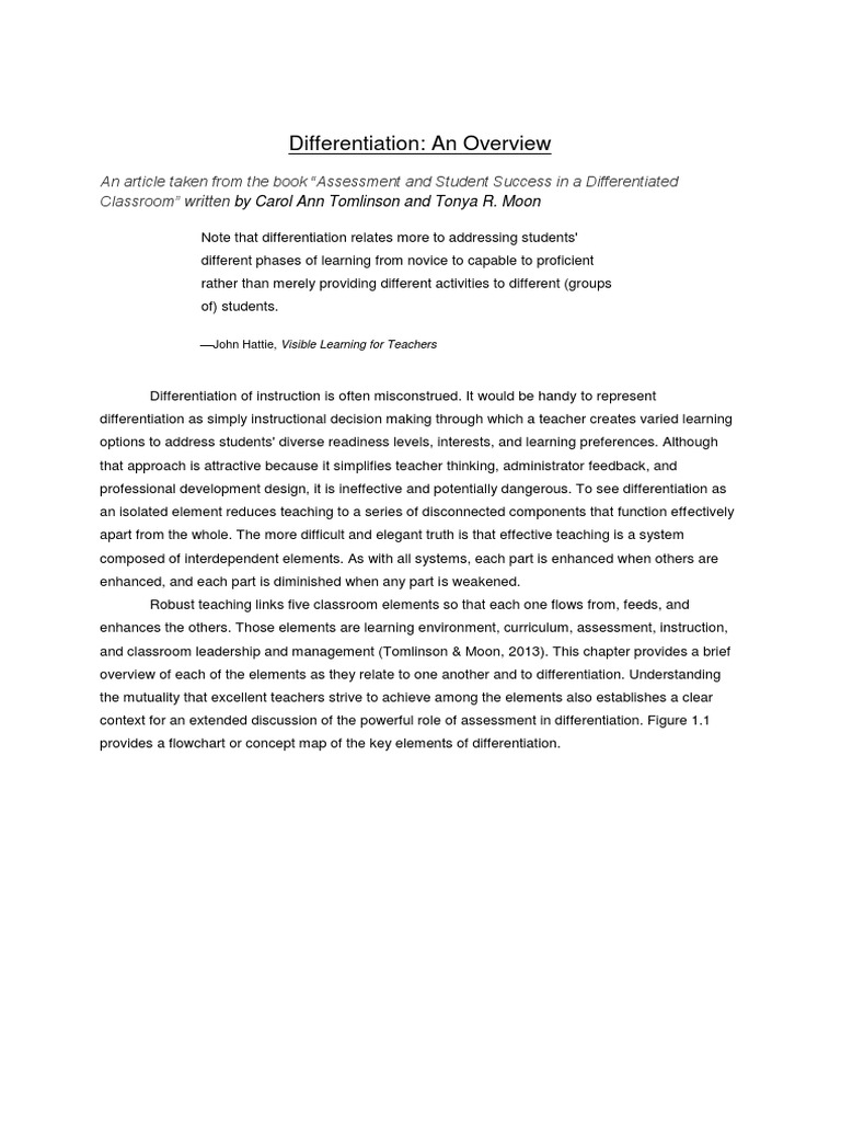 Differentiation: An Overview | PDF