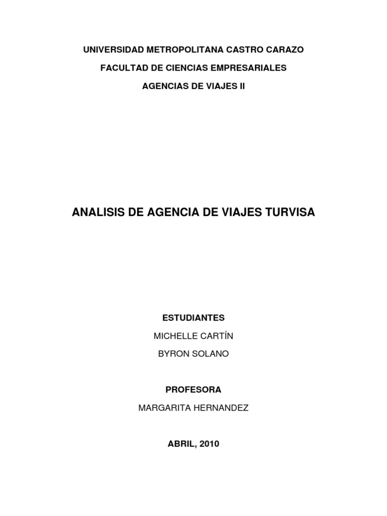 Turvisa Final | PDF | Agencia de viajes | Turismo