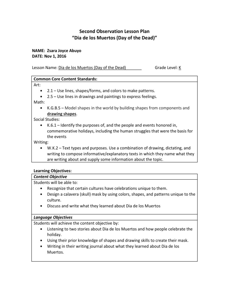 Second Observation Lesson | PDF | Cognitive Science | Cognition