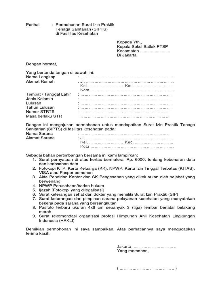 Permohonan SIKTS | PDF