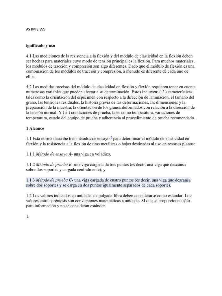 Métodos de ensayo ASTM E 855 | PDF