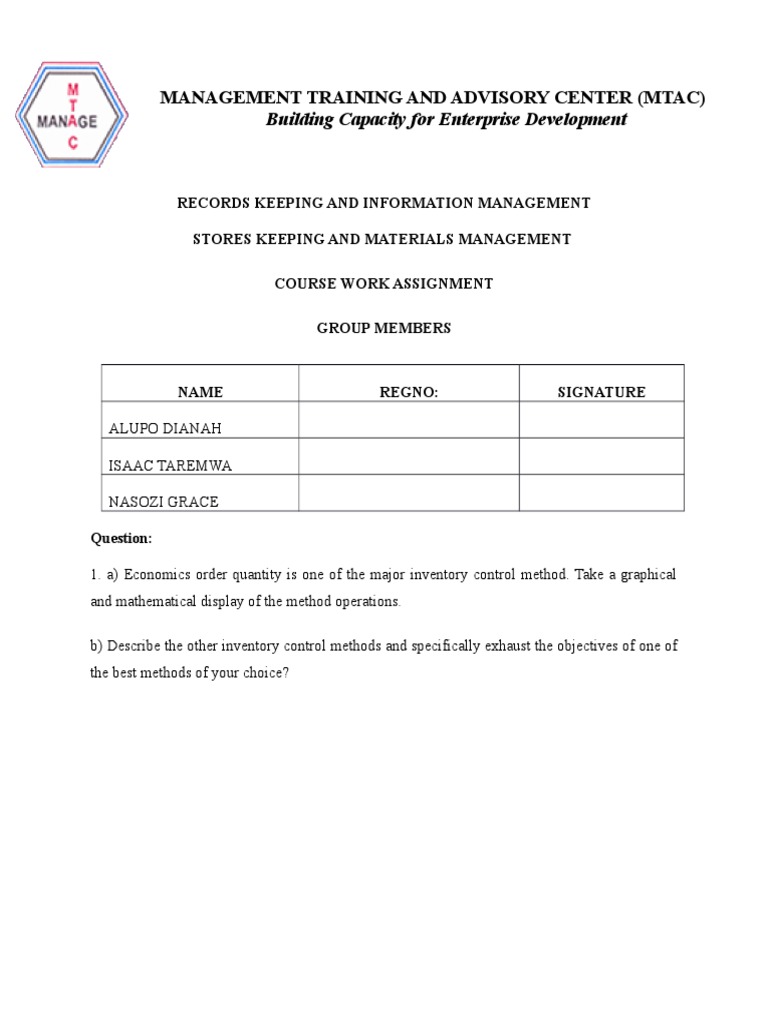 Management Training and Advisory Center (Mtac) : Building Capacity For ...