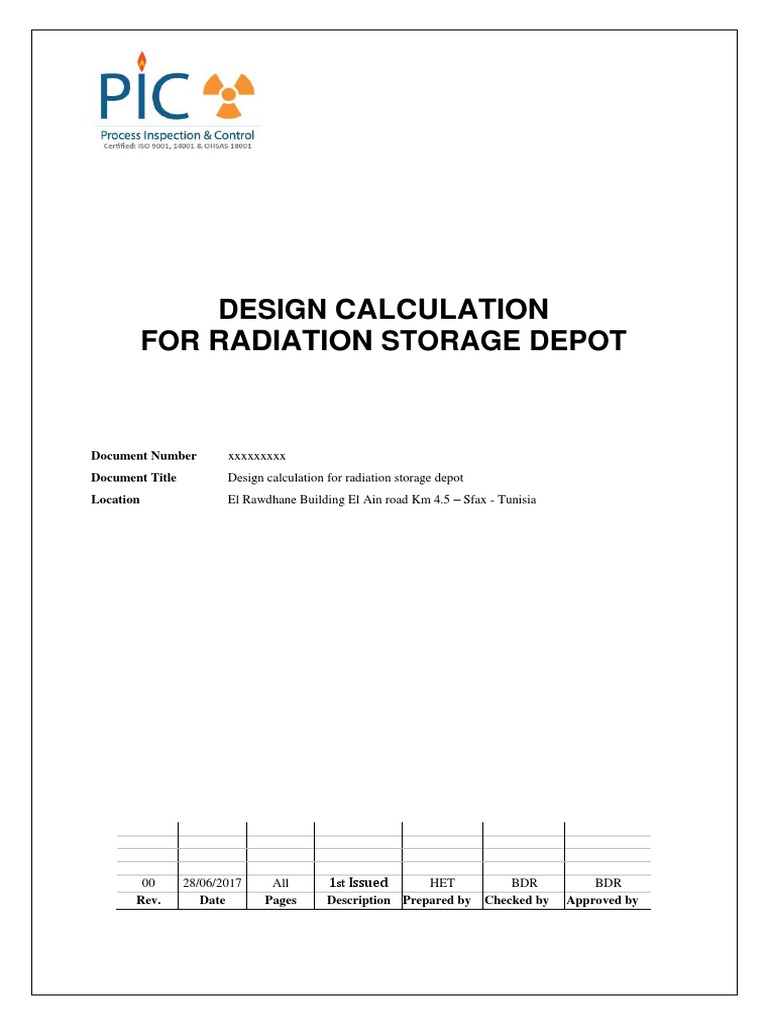 Calculation Radiation: Design FOR Storage Depot | PDF | Radiation ...